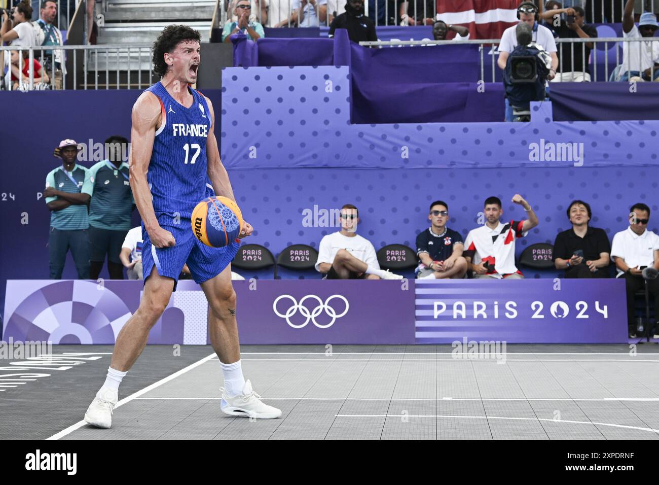 Jules Rambaut of France celebrates, 3x3 Basketball, Men's Semifinal ...