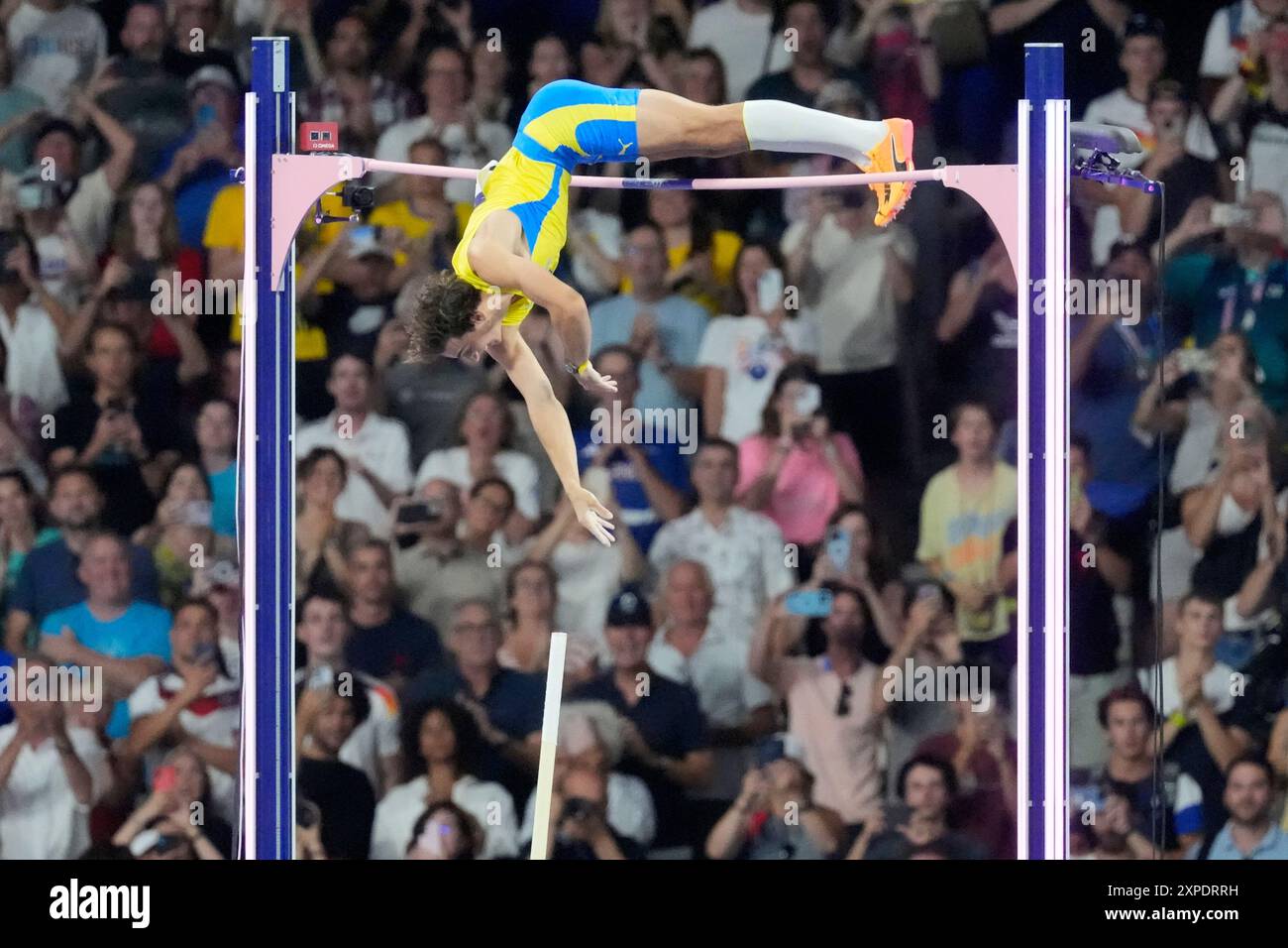 Armand Duplantis, of Sweden, clears the bar at 6.25 to set a new world ...