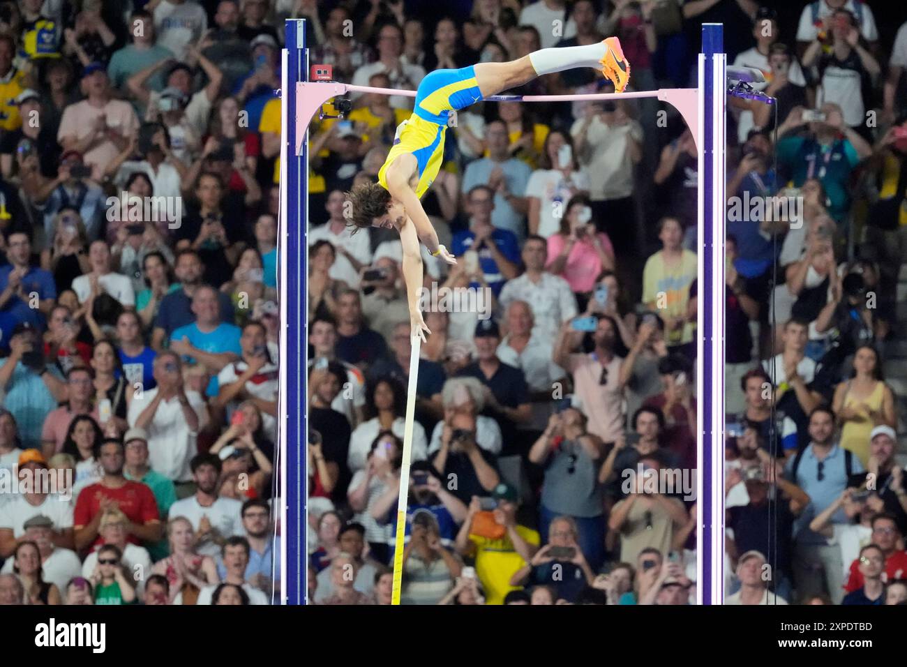 Armand Duplantis, of Sweden, clears the bar at 6.25 to set a new world ...