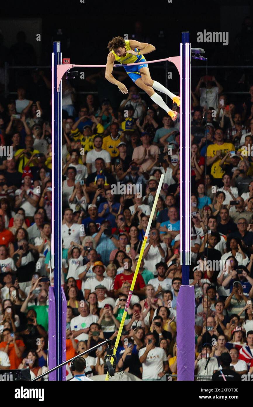 PARIS, FRANCE. 5th Aug, 2024. Gold medalist Armand Duplantis of Sweden ...