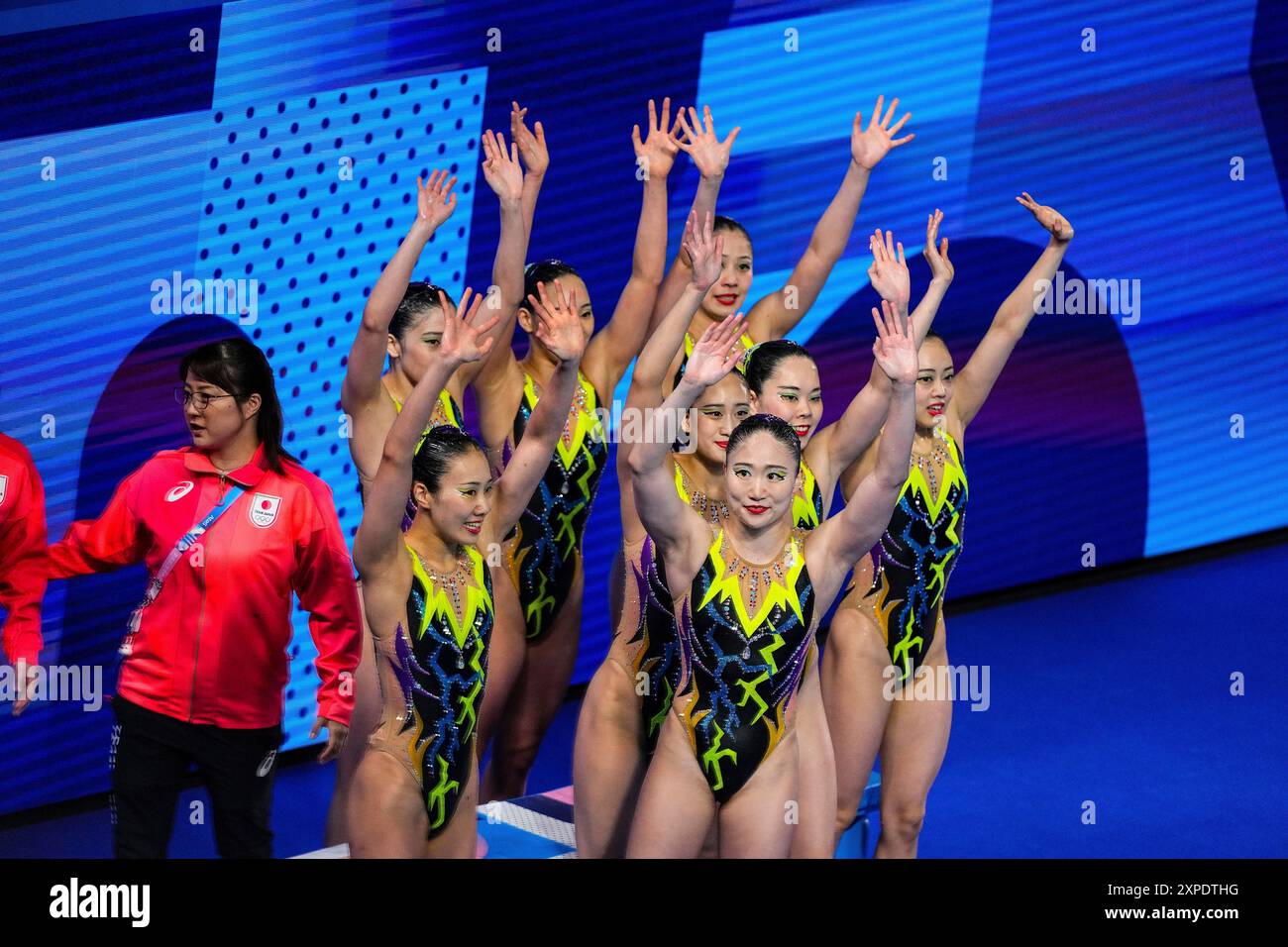 Team Japan compete during Team Technical Routine of the Artistic ...