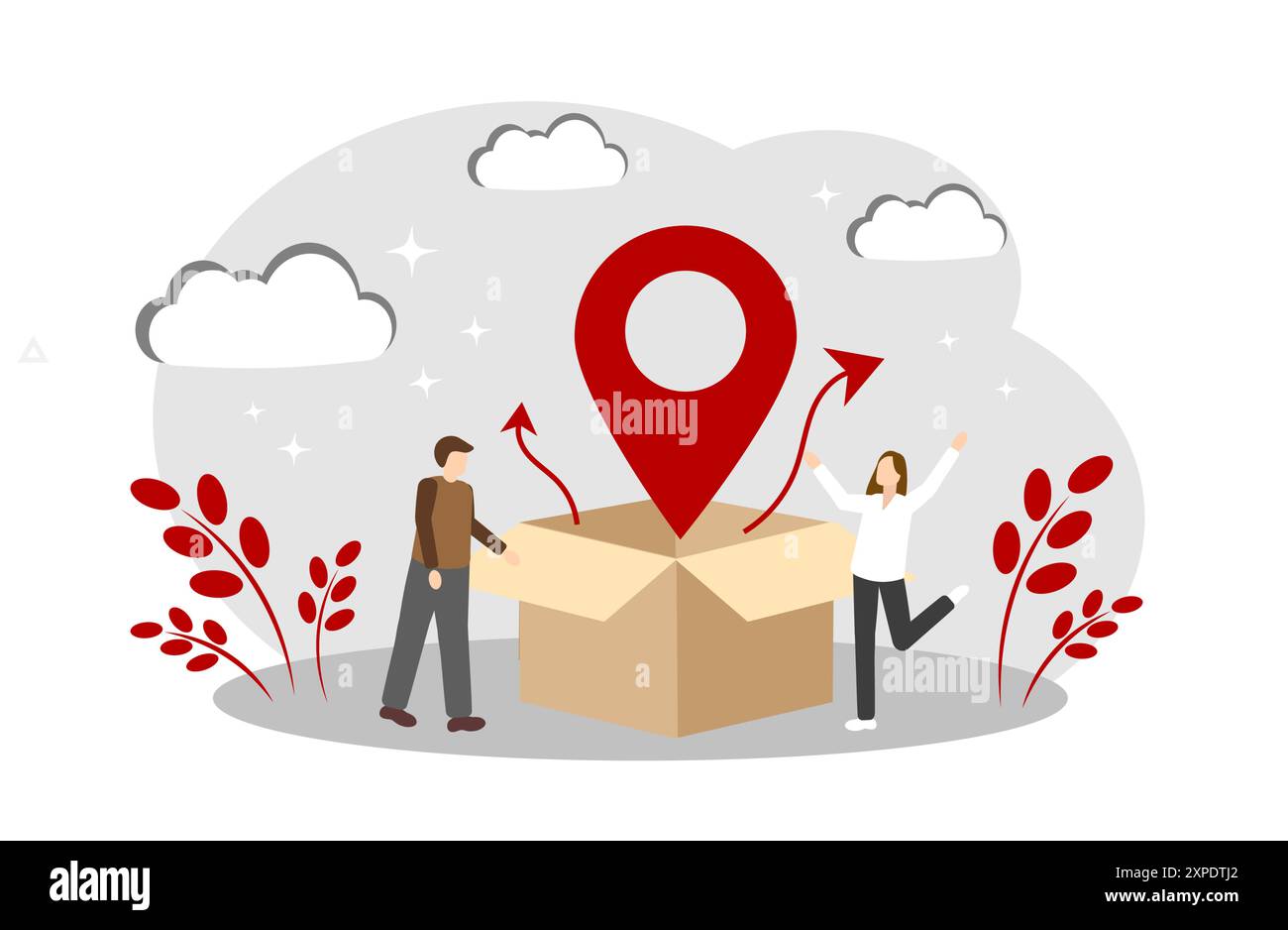 Parcel delivery concept. Geolocation symbol. Destination Stock Vector ...