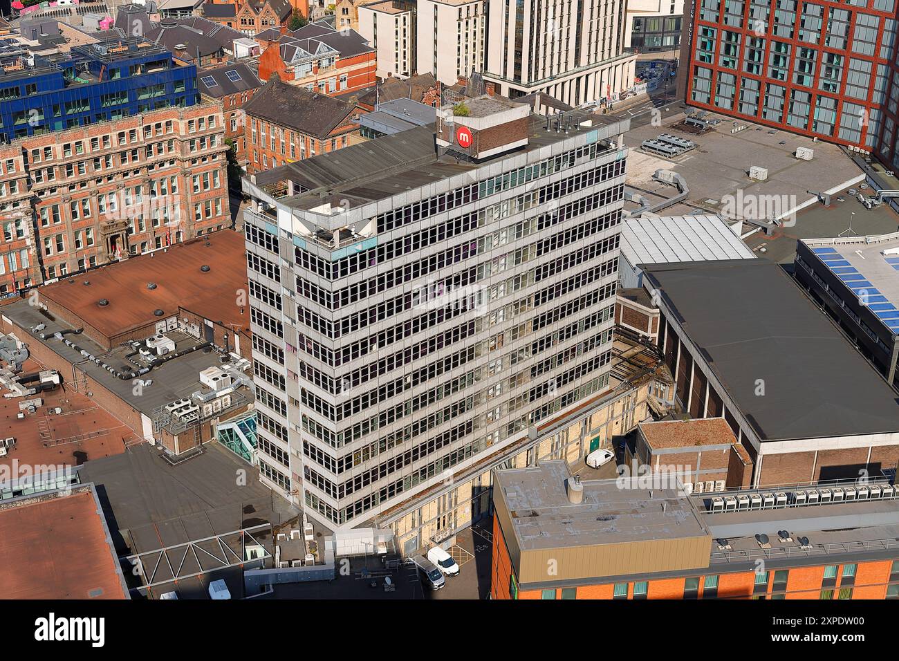 An aerial view of Merrion House in Leeds City Centre,West Yorkshire,UK ...