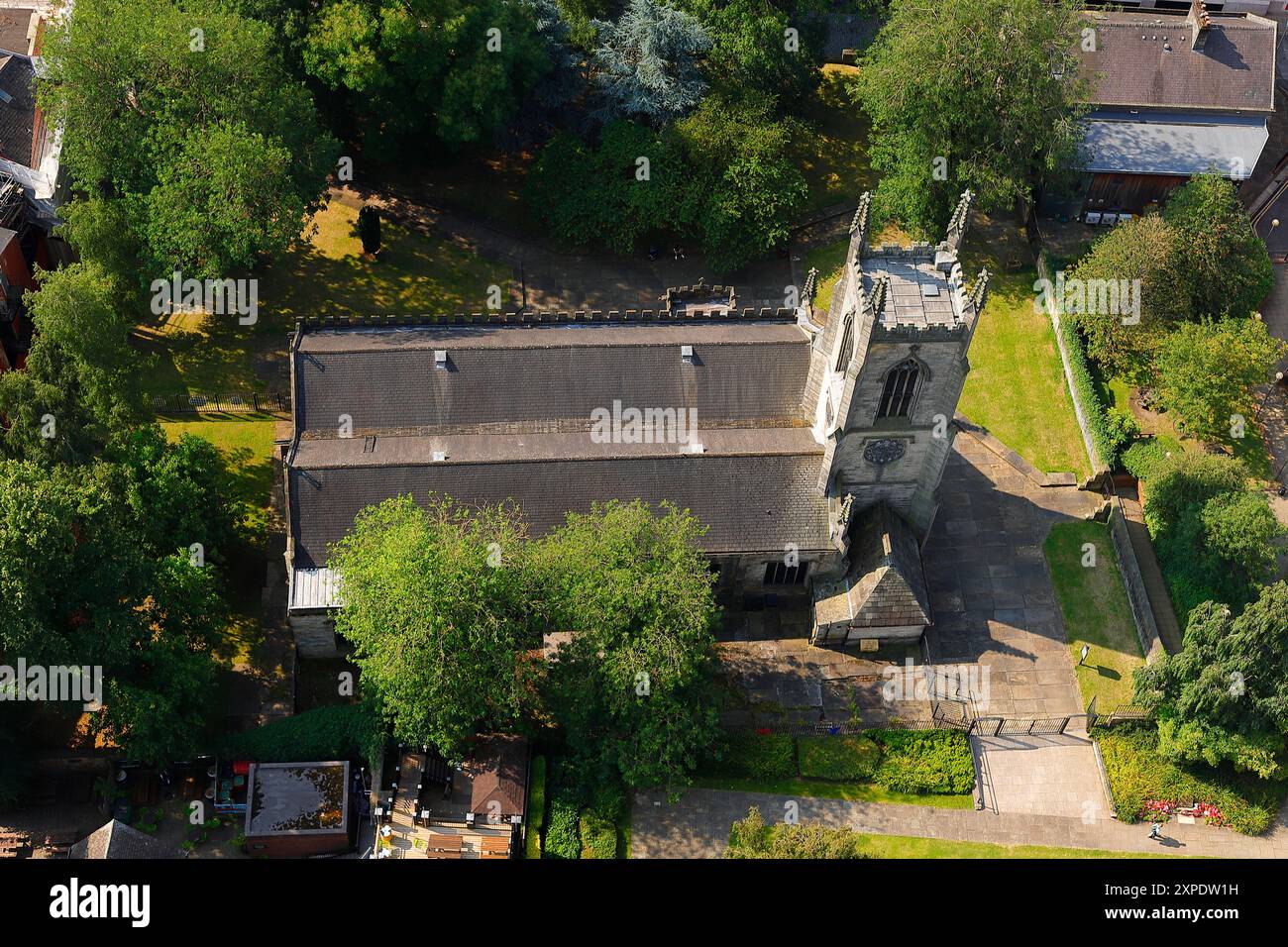 An aerial view of St John The Evangelists Church in Leeds City Centre ...