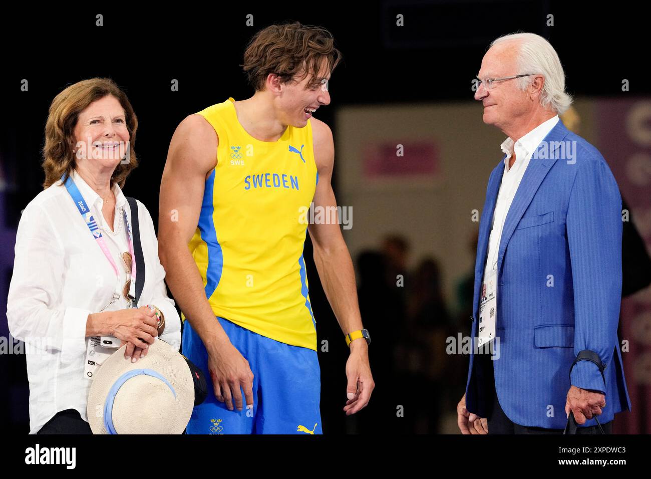 Armand Duplantis, of Sweden, meets with Carl Gustaf Folke Hubertus ...