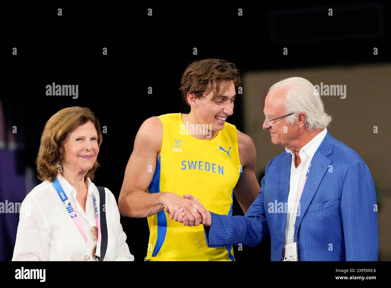 Armand Duplantis, of Sweden, meets with Carl Gustaf Folke Hubertus ...