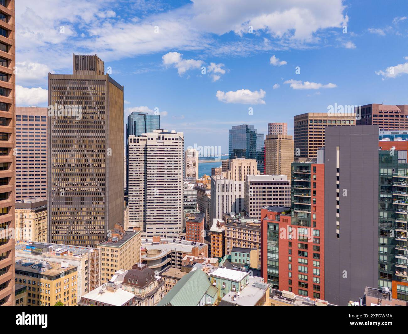 No logos, City of Boston 2024. Aerial drone photo capitol of ...