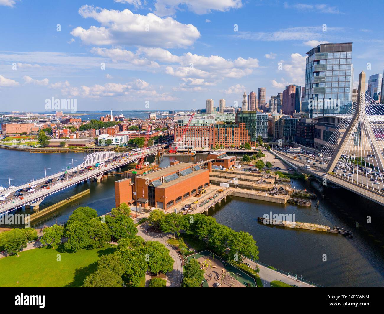 Stock photo Boston Summer destination 2024. Aerial drone photography ...