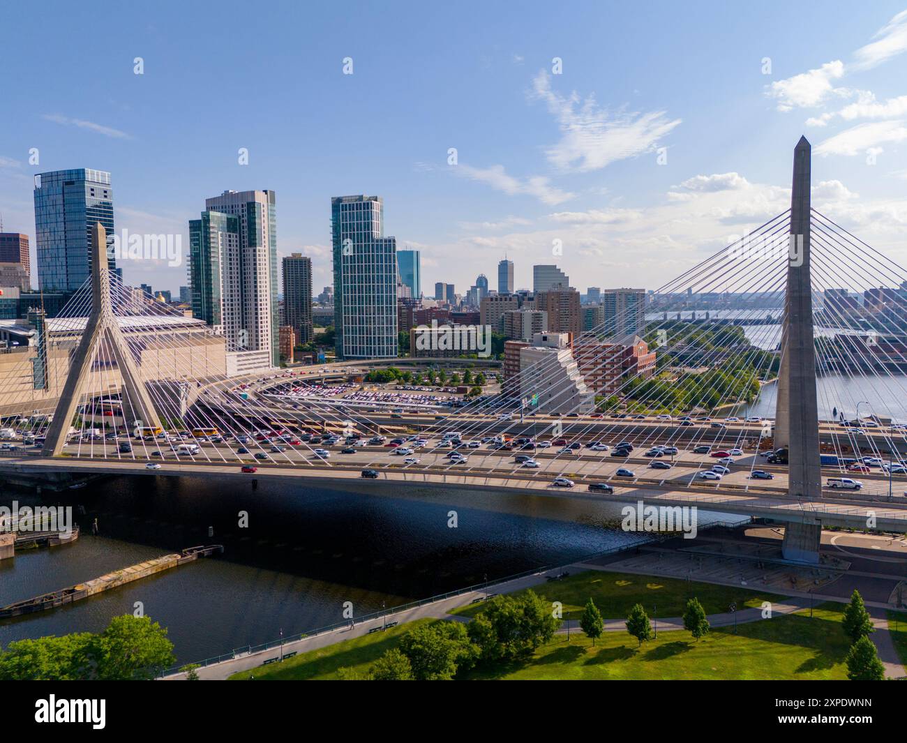 Stock photo Boston Summer destination 2024. Aerial drone photography ...