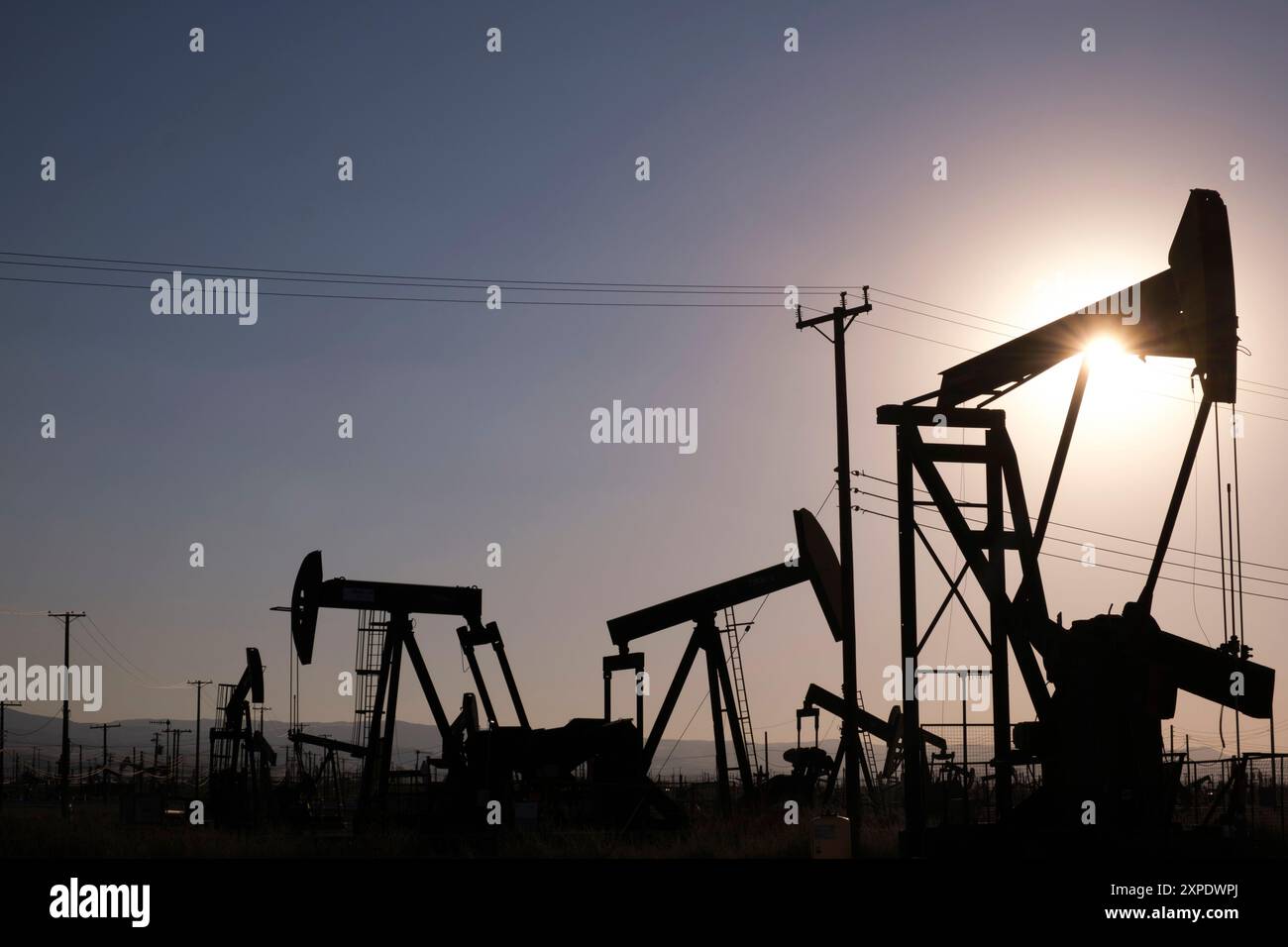 Oil production, along highway 33, Kern County, California, United ...