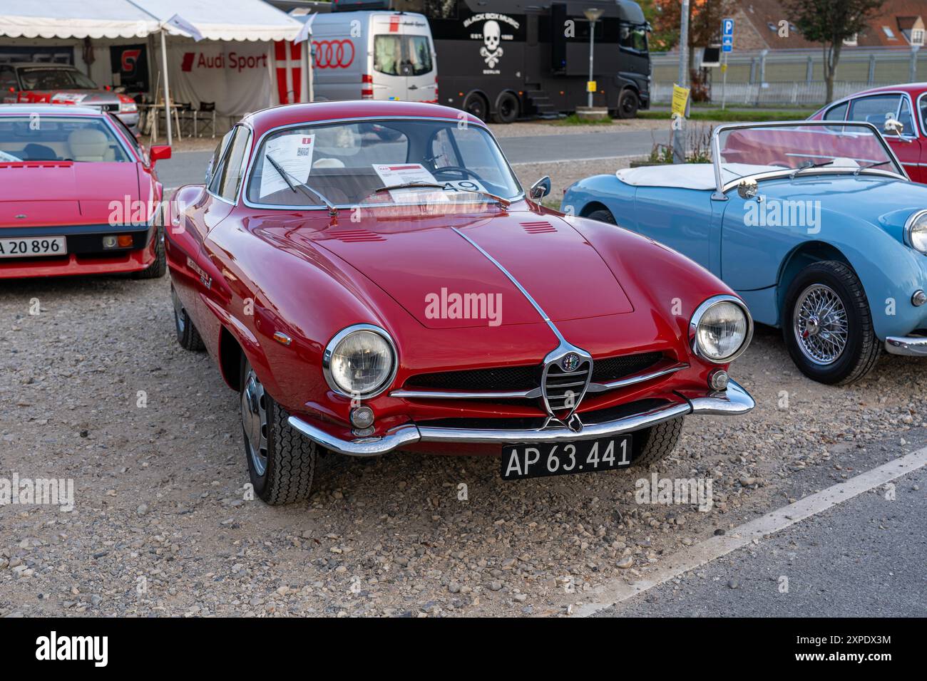 Red Alfa Romeo Giulia SS Vintage Car Stock Photo - Alamy