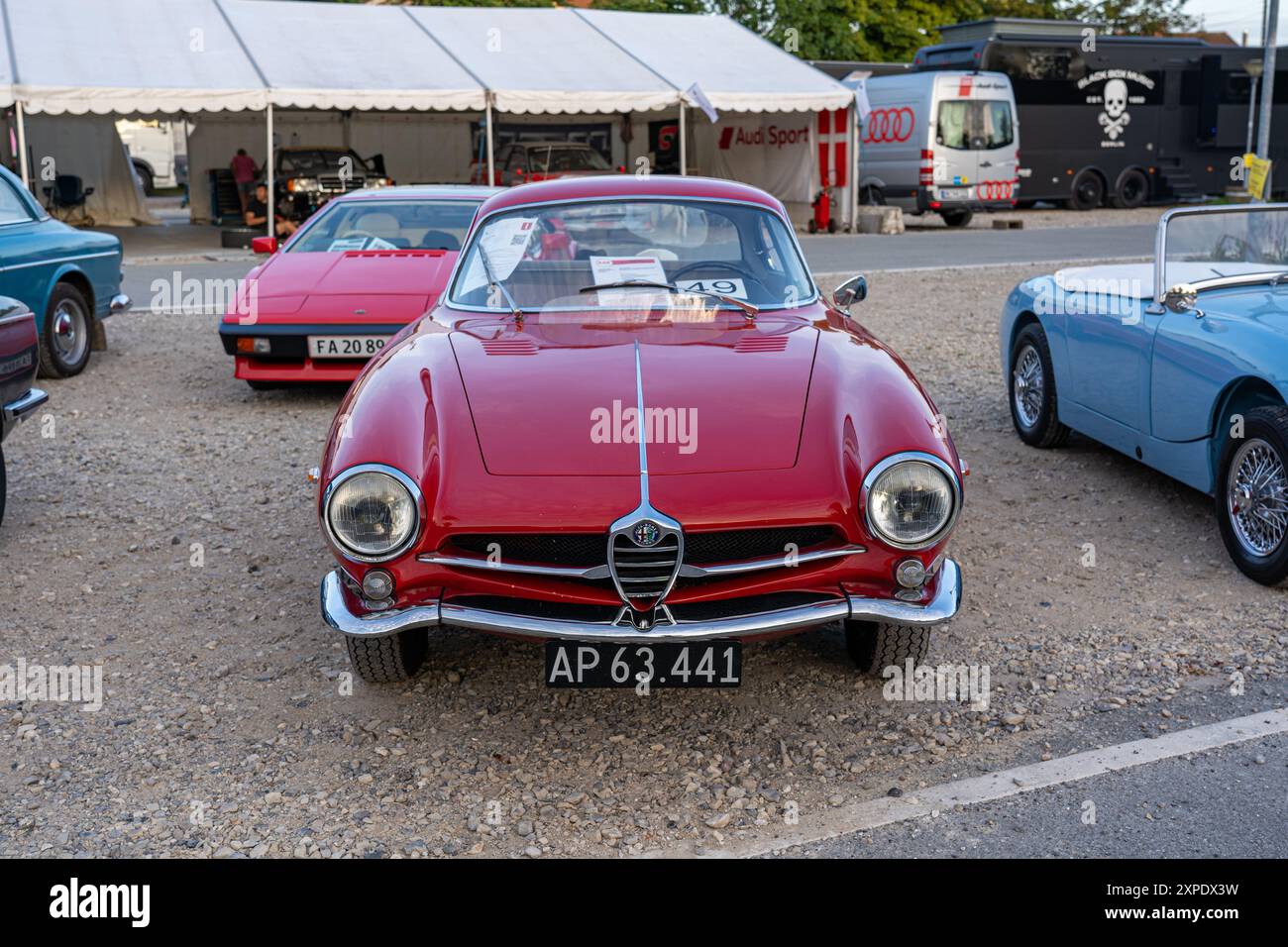 Red Alfa Romeo Giulia SS Vintage Car Stock Photo - Alamy
