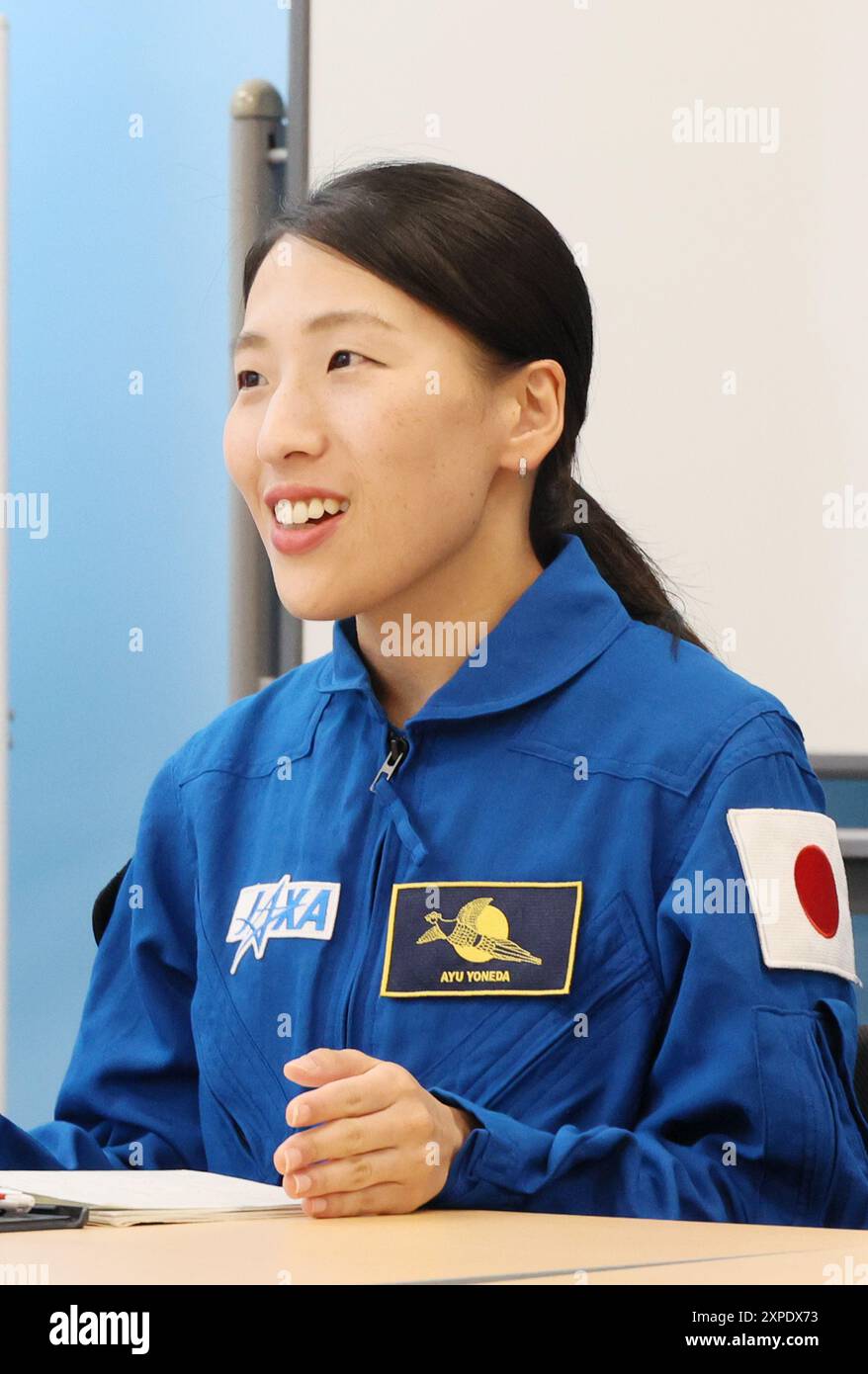 Tokyo, Japan. 5th Aug, 2024. Japanese astronaut candidates Ayu Yoneda ...