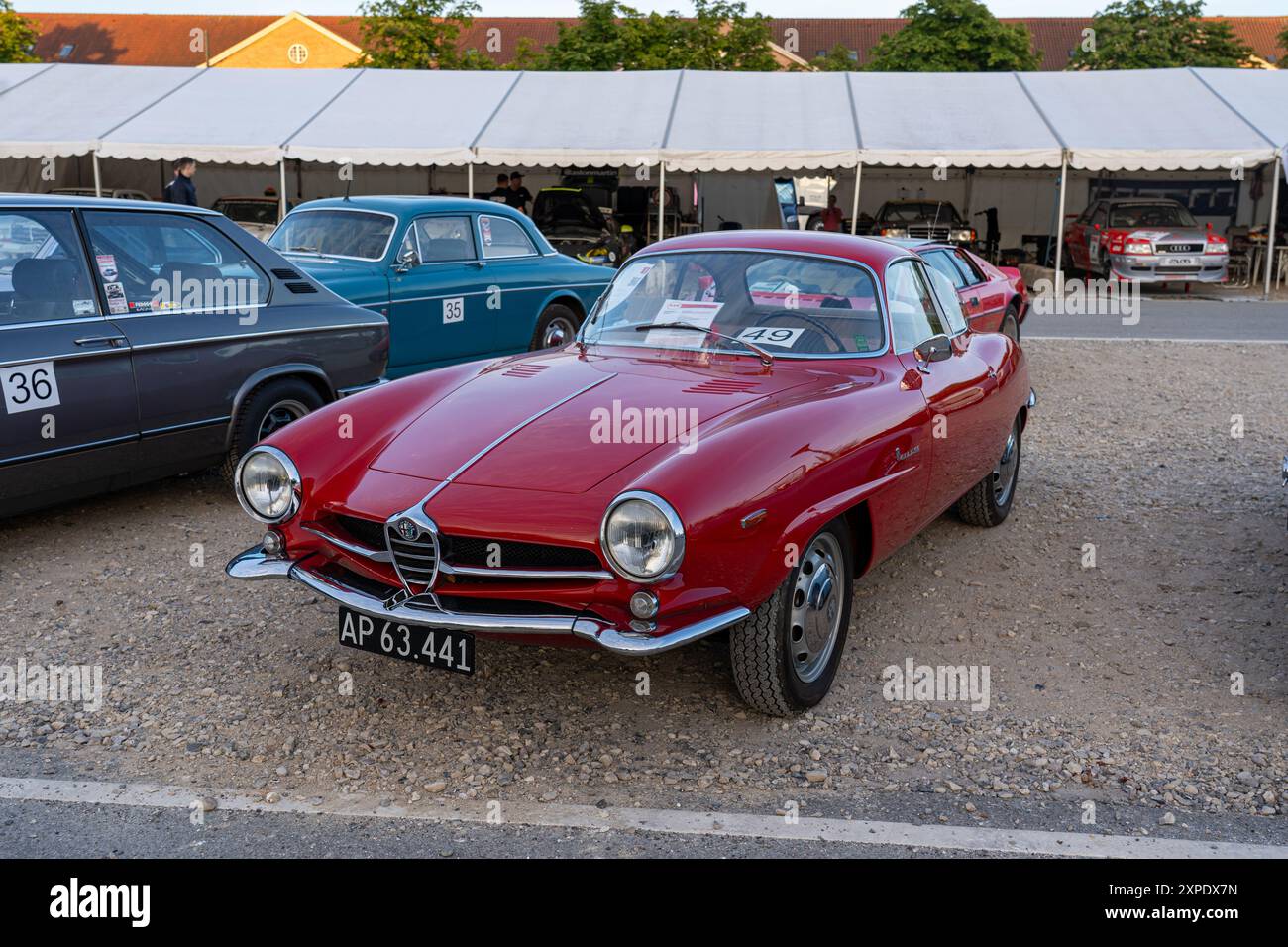 Red Alfa Romeo Giulia SS Vintage Car Stock Photo - Alamy