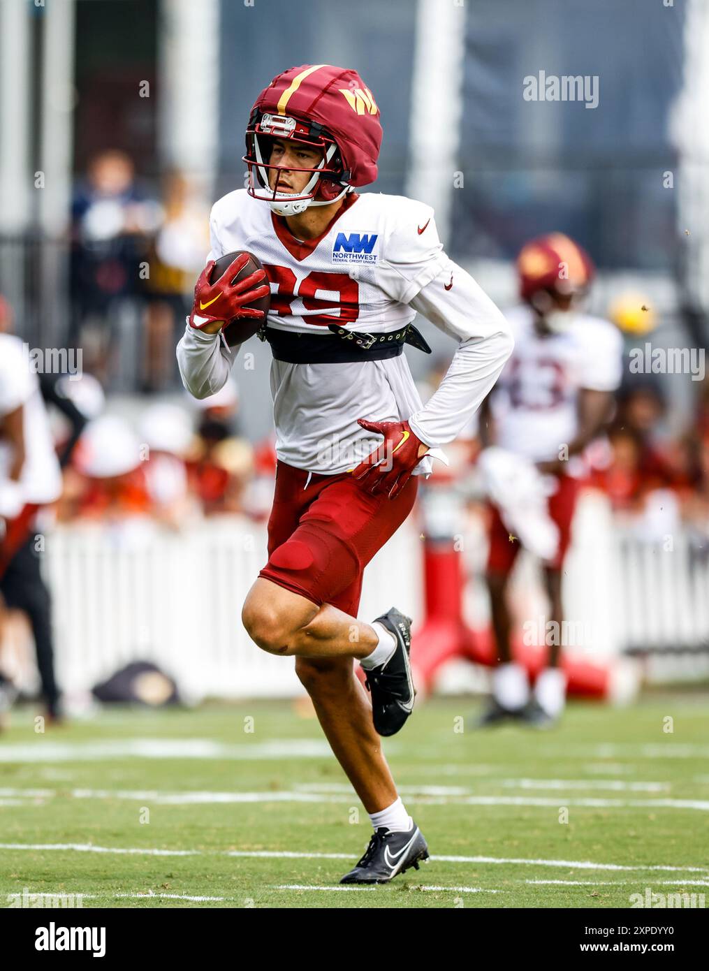Washington Commanders wide receiver Brycen Tremayne (89) runs drills ...