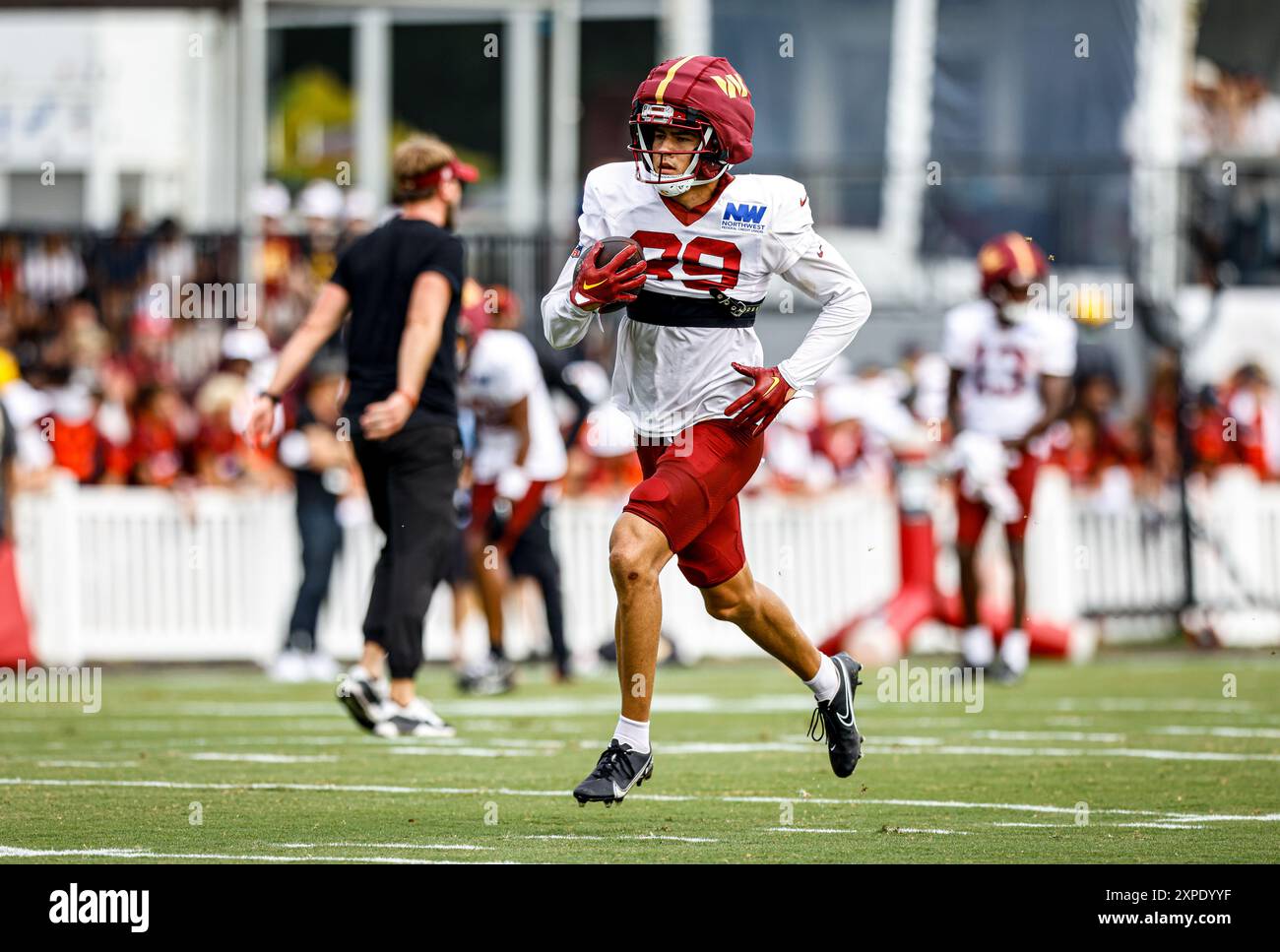 Washington Commanders wide receiver Brycen Tremayne (89) runs drills ...