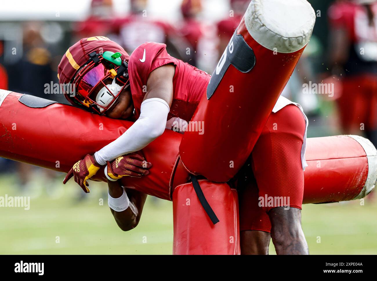 Washington Commanders corner back Emmanuel Forbes Jr (13) participating ...