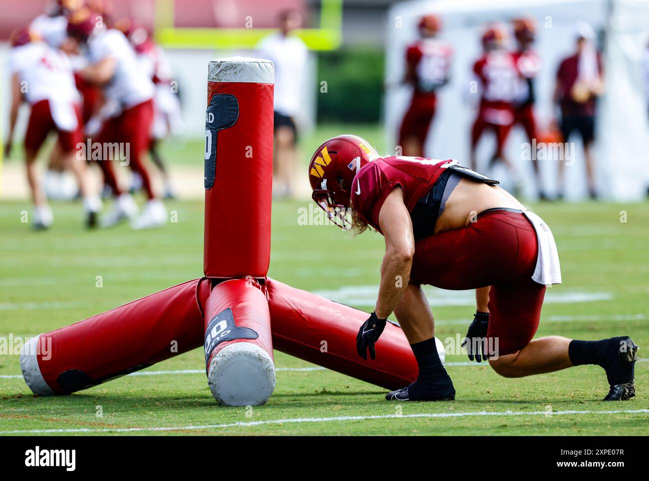Washington Commanders linebacker Bo Bauer (51) participating in ...