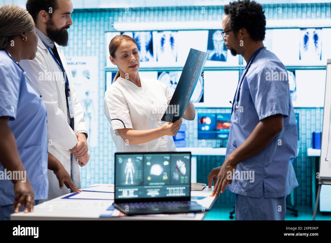 Medical professionals collaborate on human anatomy and disease ...