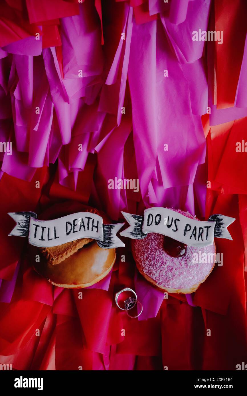 Till Death DO Us Part Wedding Cake Donuts Stock Photo - Alamy