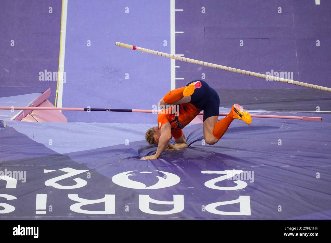 Menno Vloon of the Netherlands competes in the Men's Pole Vault Final ...