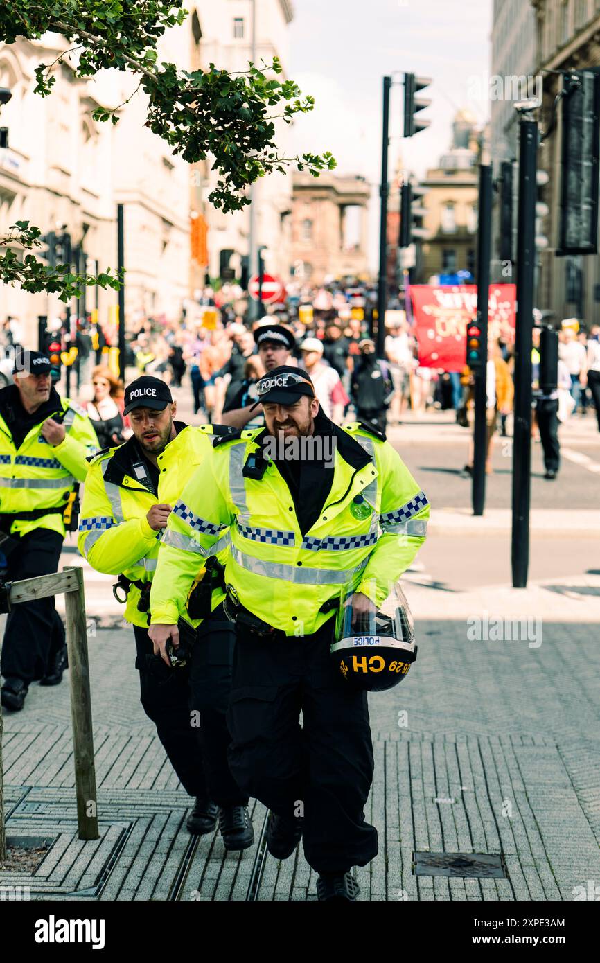 Riot Police in Liverpool during the 'save the children' fascist march ...