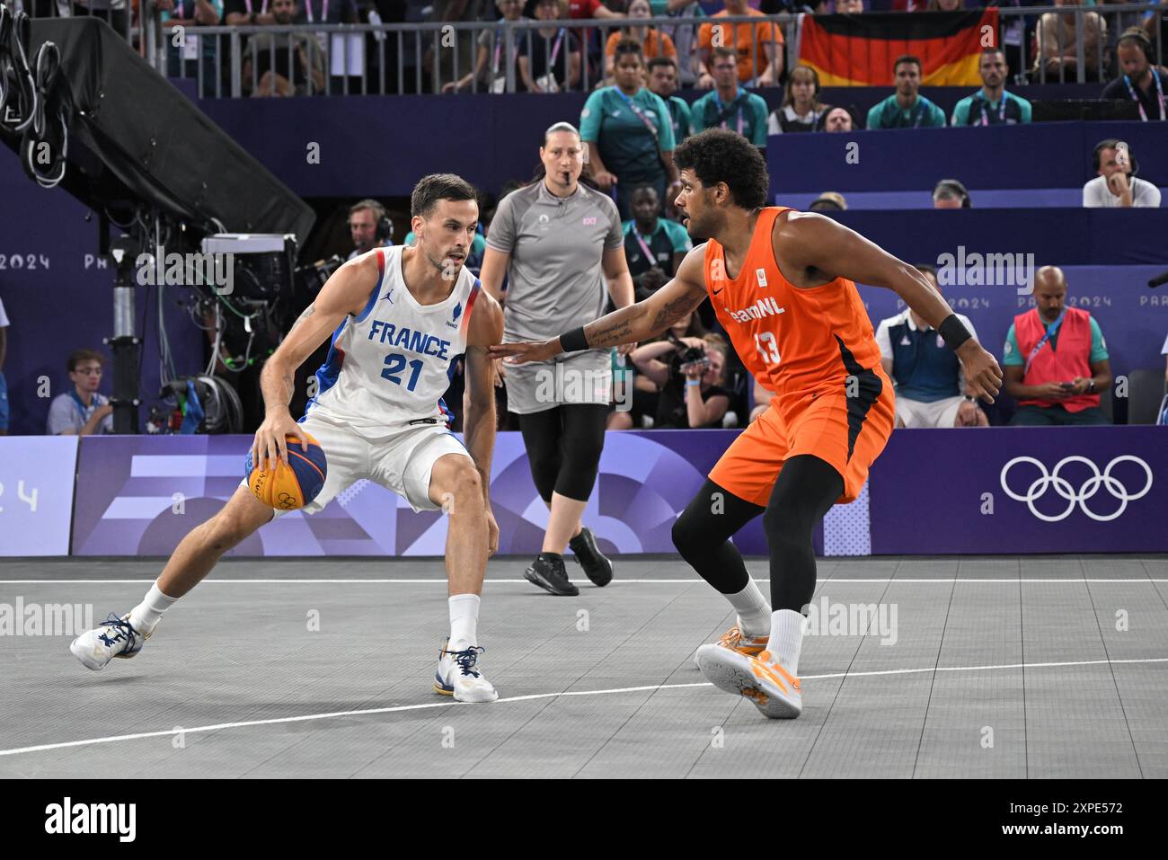 Paris, France. 05th Aug, 2024. Team France during the Men's Basketball ...