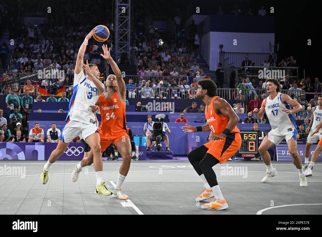 Paris, France. 05th Aug, 2024. Team France during the Men's Basketball ...