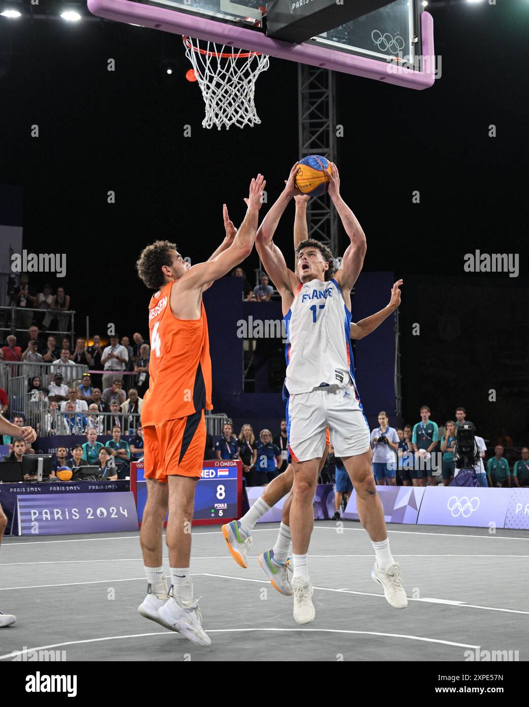 Paris, France. 05th Aug, 2024. Team France during the Men's Basketball ...
