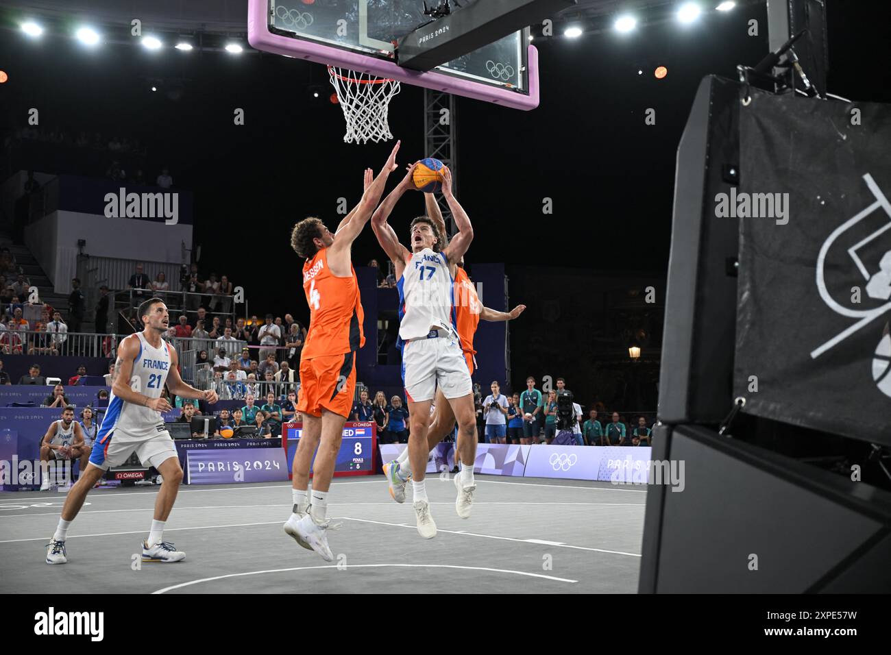 Paris, France. 05th Aug, 2024. Team France during the Men's Basketball ...