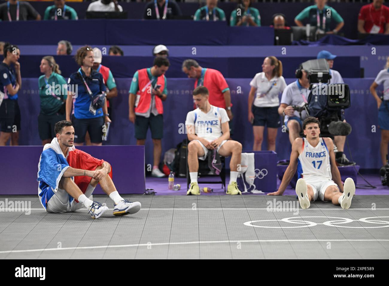 Paris, France. 05th Aug, 2024. Team France during the Men's Basketball ...