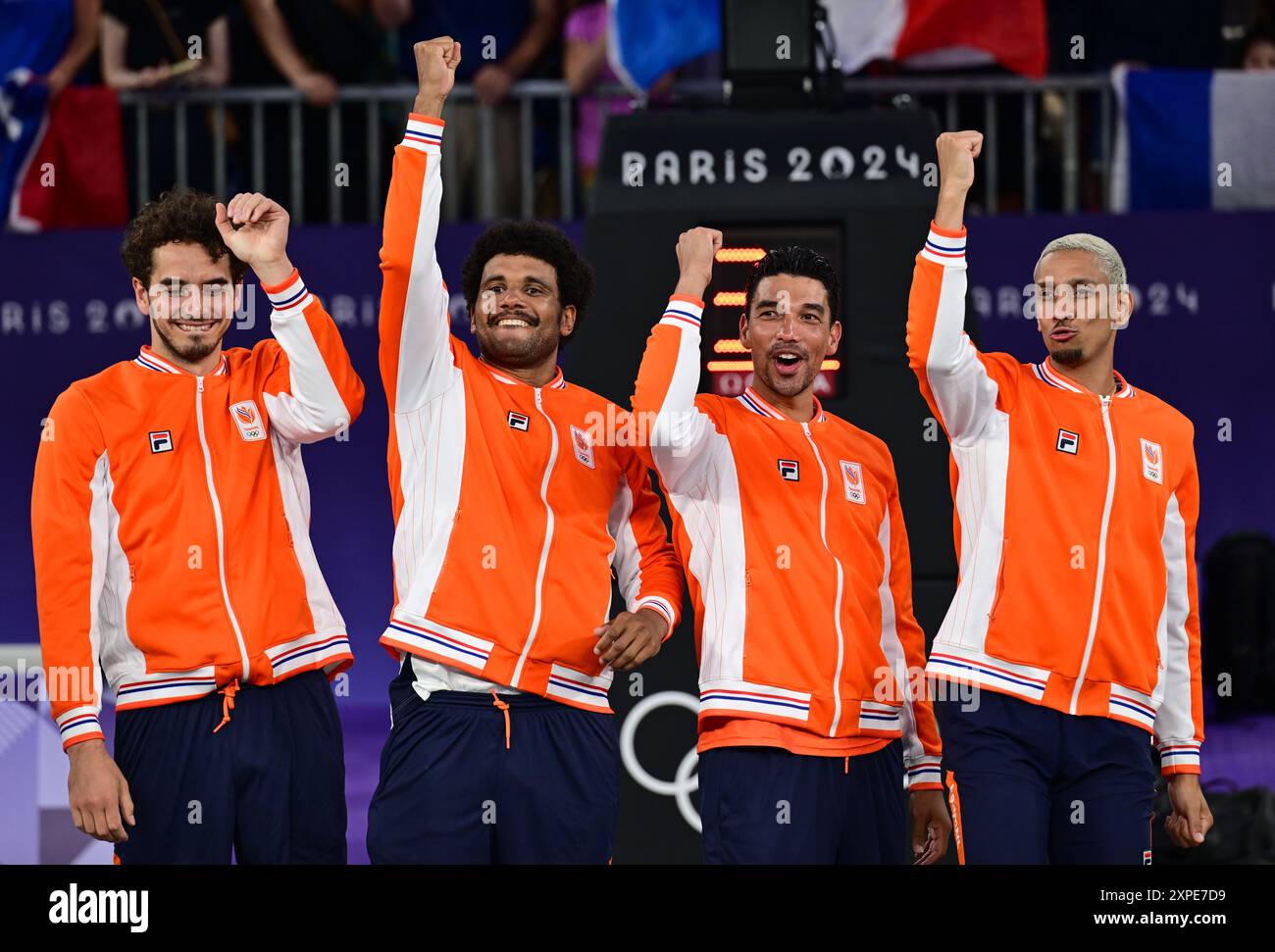 Paris, France. 05th Aug, 2024. Olympia, Paris 2024, 3x3 Basketball, Men, Final, France ...