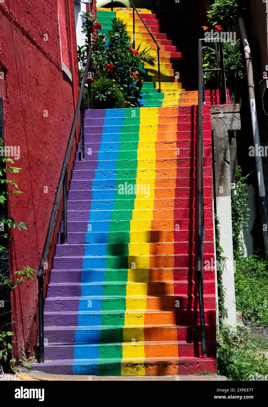 LGBTQ stair case in Eureka Springs, AR Stock Photo - Alamy