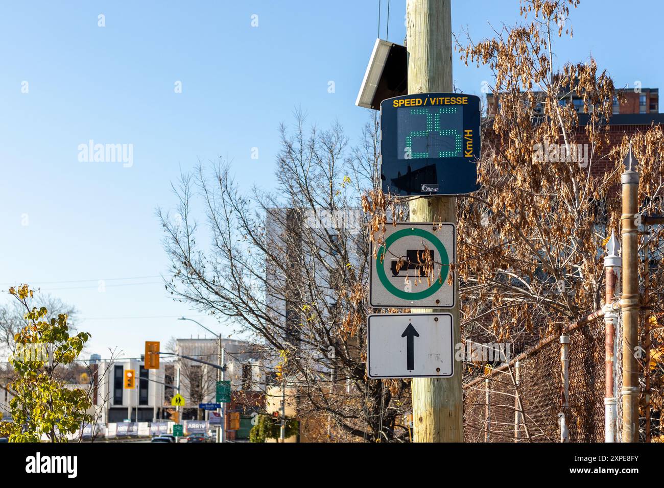Radar speed sign on street hi-res stock photography and images - Alamy