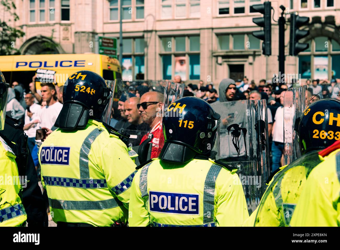Riot Police in Liverpool during the 'save the children' fascist march ...