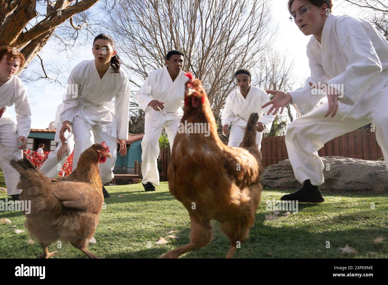 COBRA KAI, from left: Oona O'Brien, Khalil Everage, Dallas Dupree Young ...