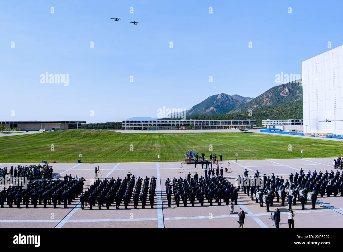 U.S. AIR FORCE ACADEMY, Colo. -- MC-130 Commando aircraft fly over the ...