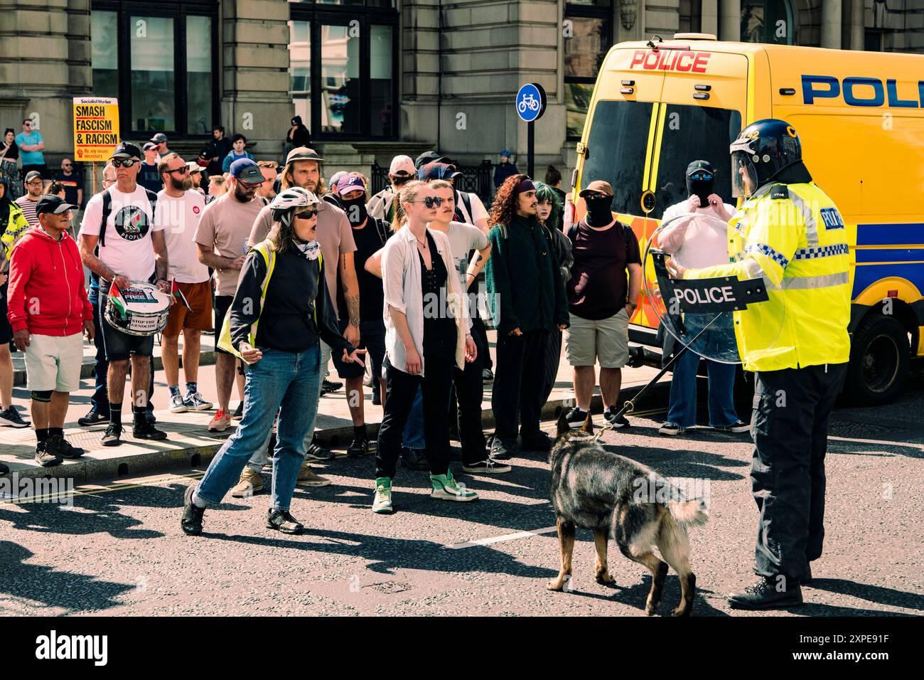 Riot Police in Liverpool during the 'save the children' fascist march ...