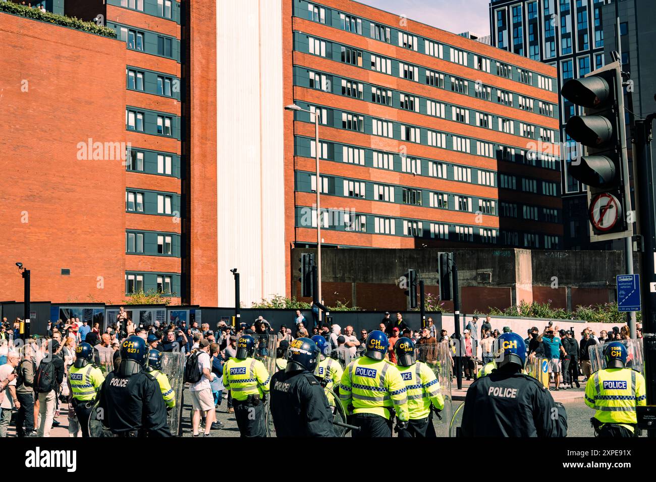 Riot Police in Liverpool during the 'save the children' fascist march ...