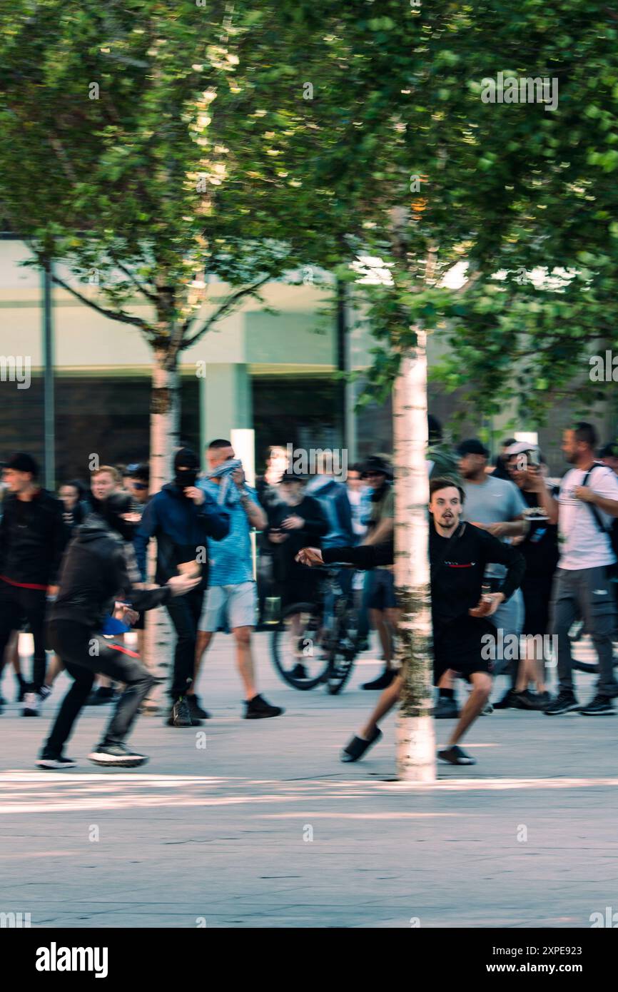 Riot Police in Liverpool during the 'save the children' fascist march ...