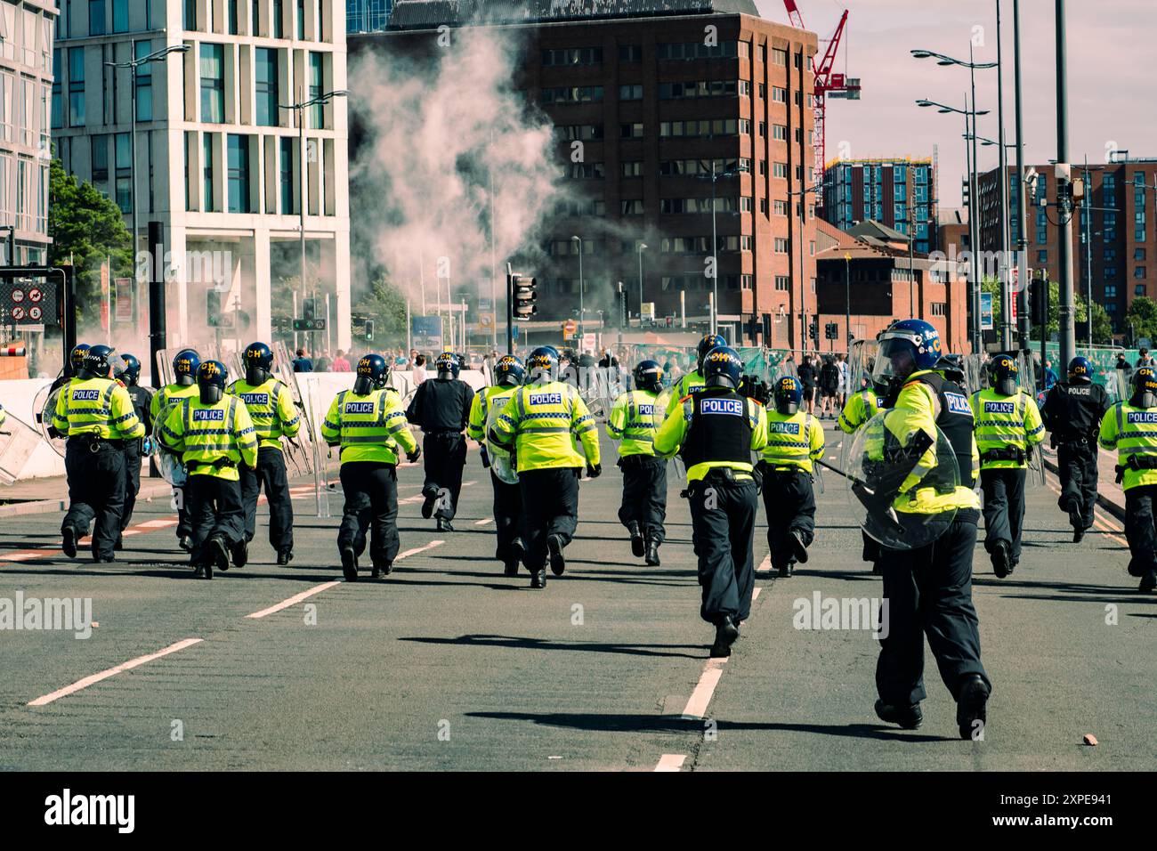 Riot Police in Liverpool during the 'save the children' fascist march ...