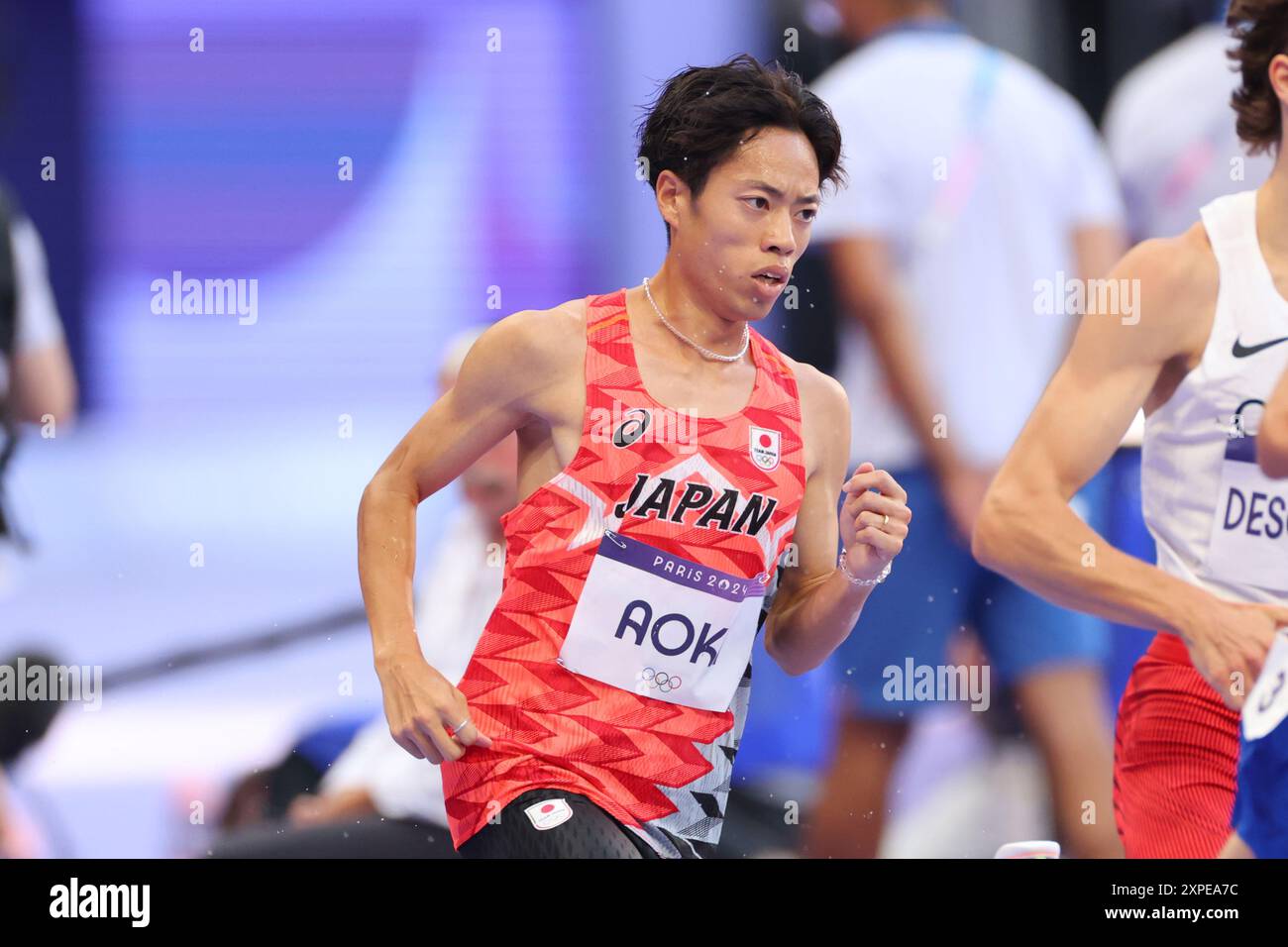 Saint-Denis, France. 5th Aug, 2024. Ryoma Aoki (JPN) Athletics : Men's 3000m Steeplechase Round ...