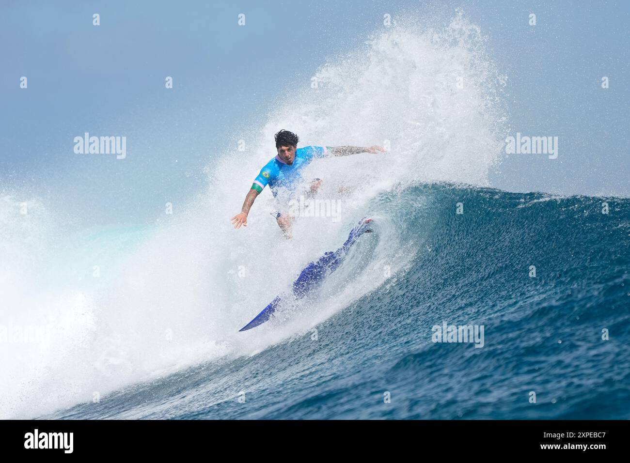 Gabriel Medina, of Brazil, surfs during the bronze medal match of the ...