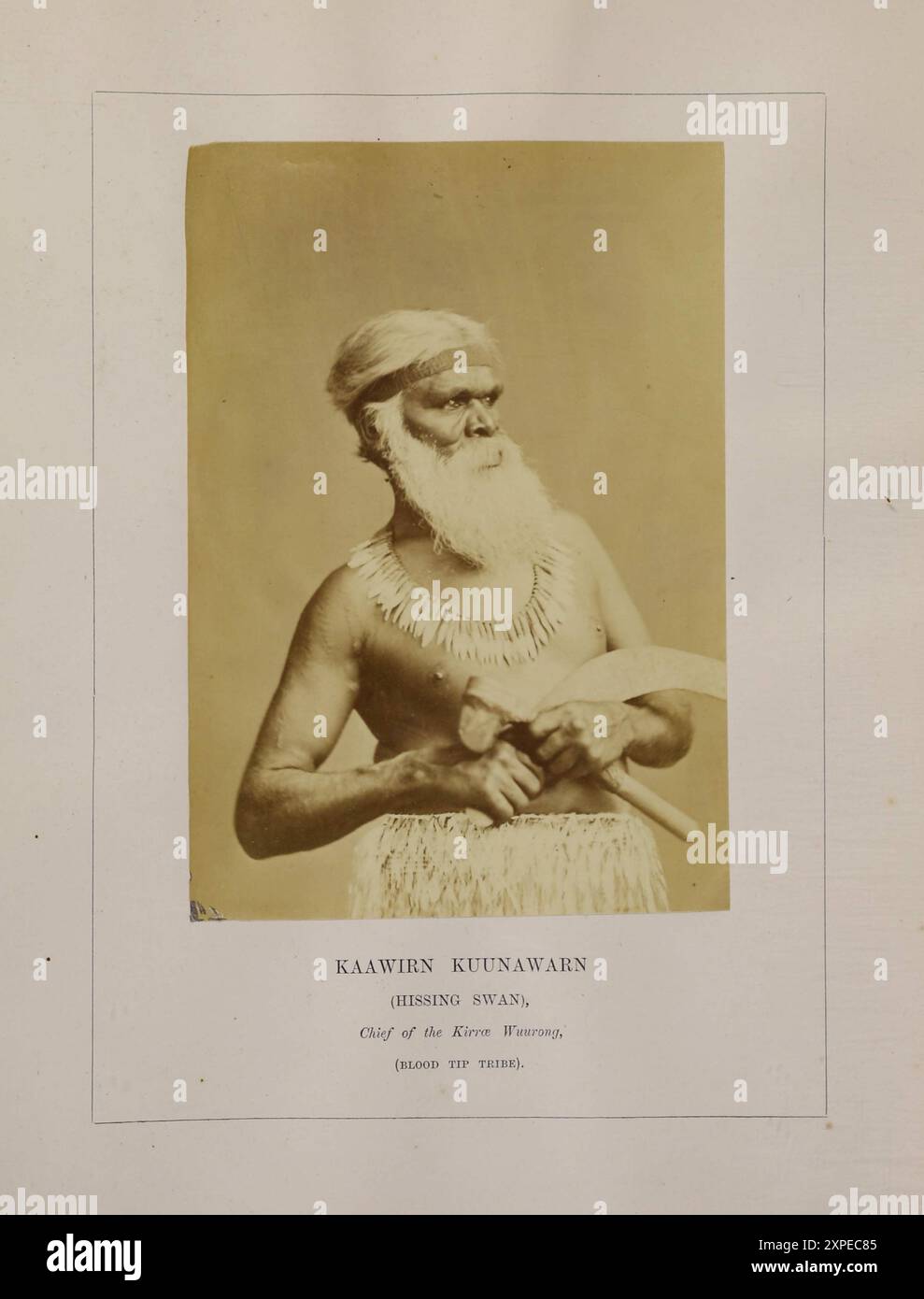 Vintage 19th century Australian aboriginal Portrait. Kaawirn Kuunawarn ...