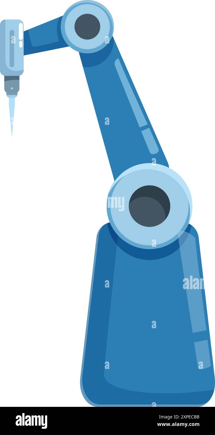 Modern blue robotic arm performing a task in a factory setting Stock Vector Image & Art - Alamy