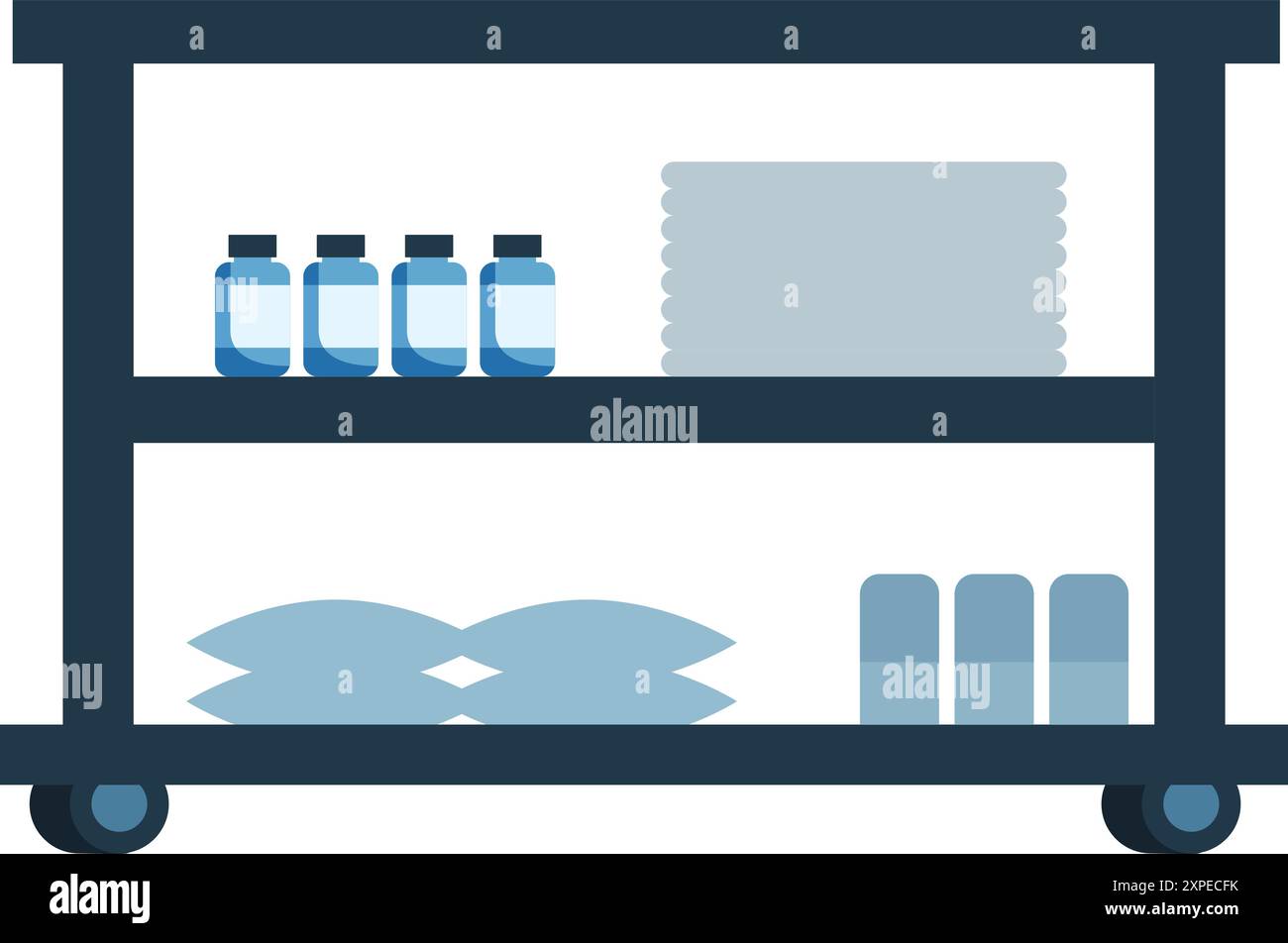 Medical cart holding medical supplies for the healthcare industry ...