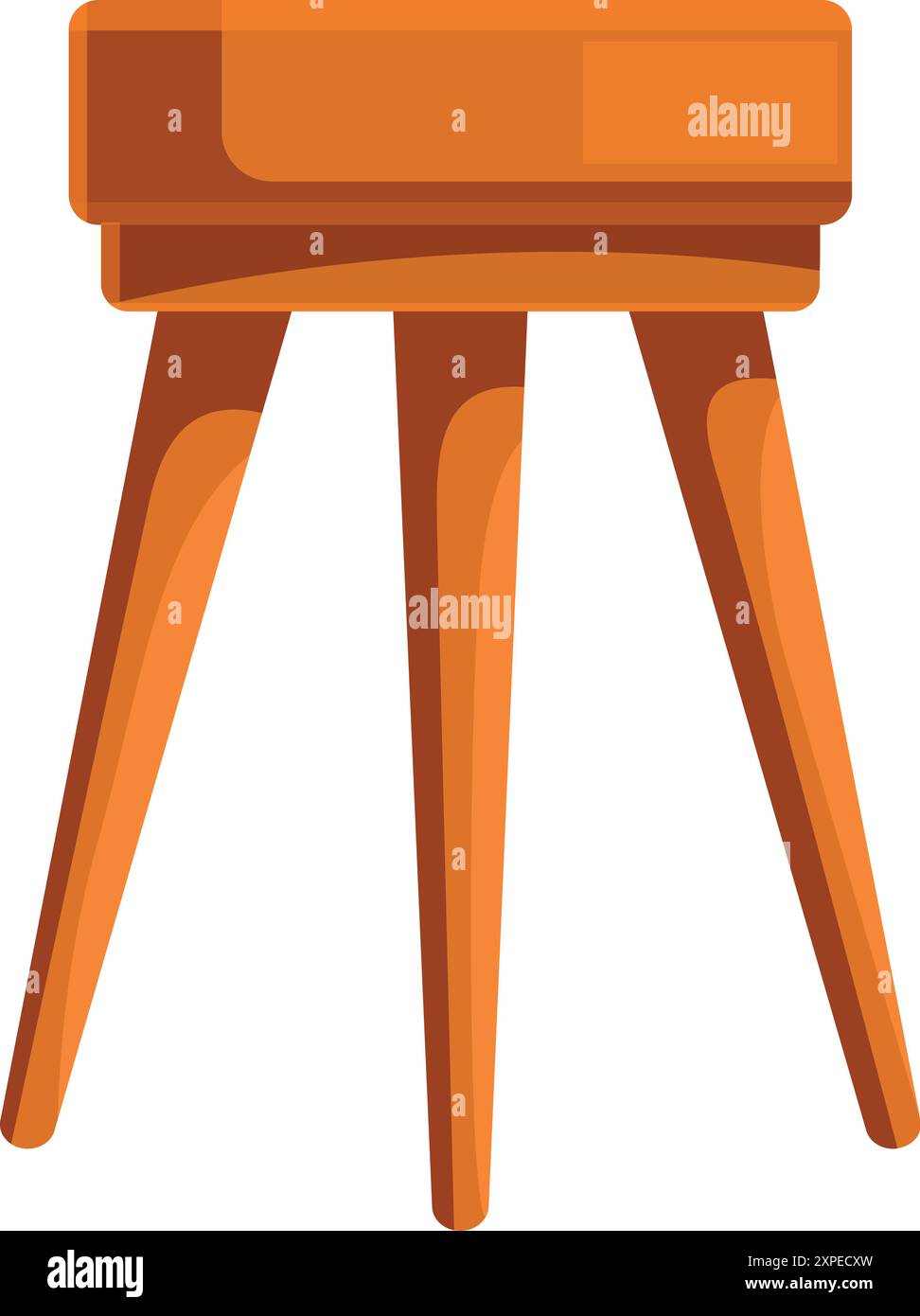 This illustration features a wooden stool with three legs, highlighting ...