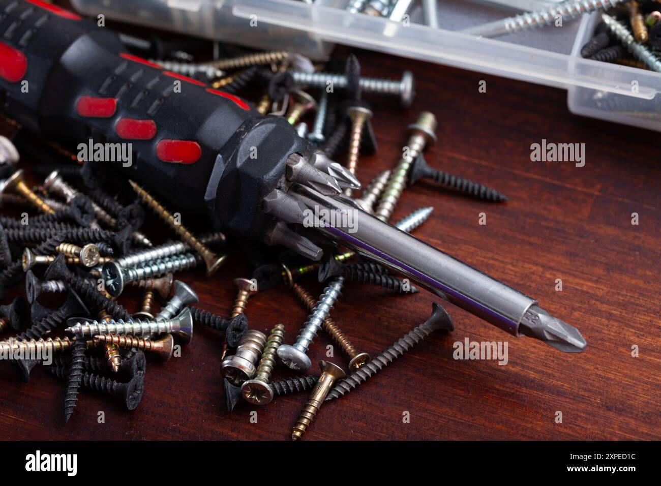 Screwdriver and fastening devices Stock Photo - Alamy