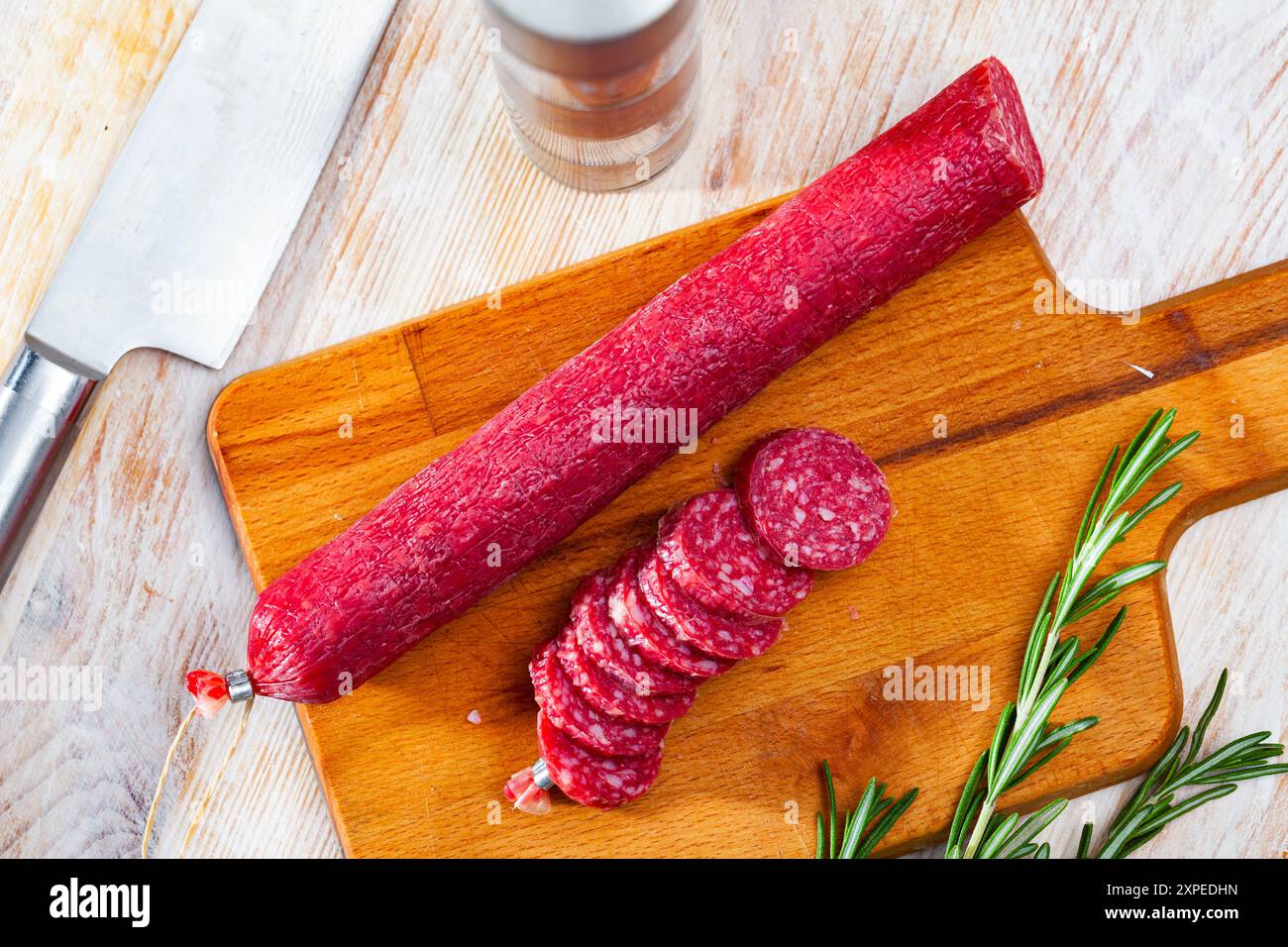 Fuet nobleza, traditional spanish sausage Stock Photo - Alamy