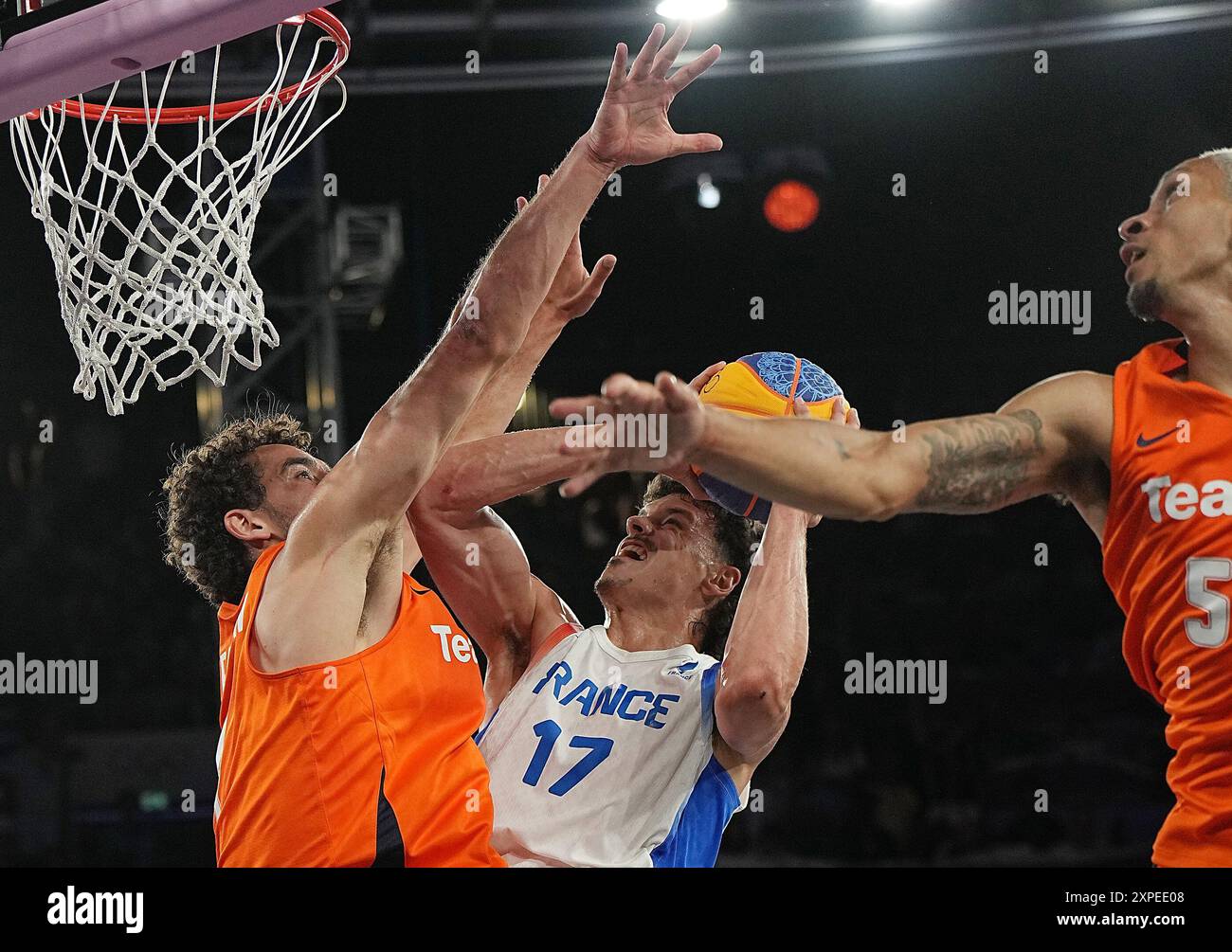 Paris, France. 5th Aug, 2024. Jules Rambaut (C) of France competes ...